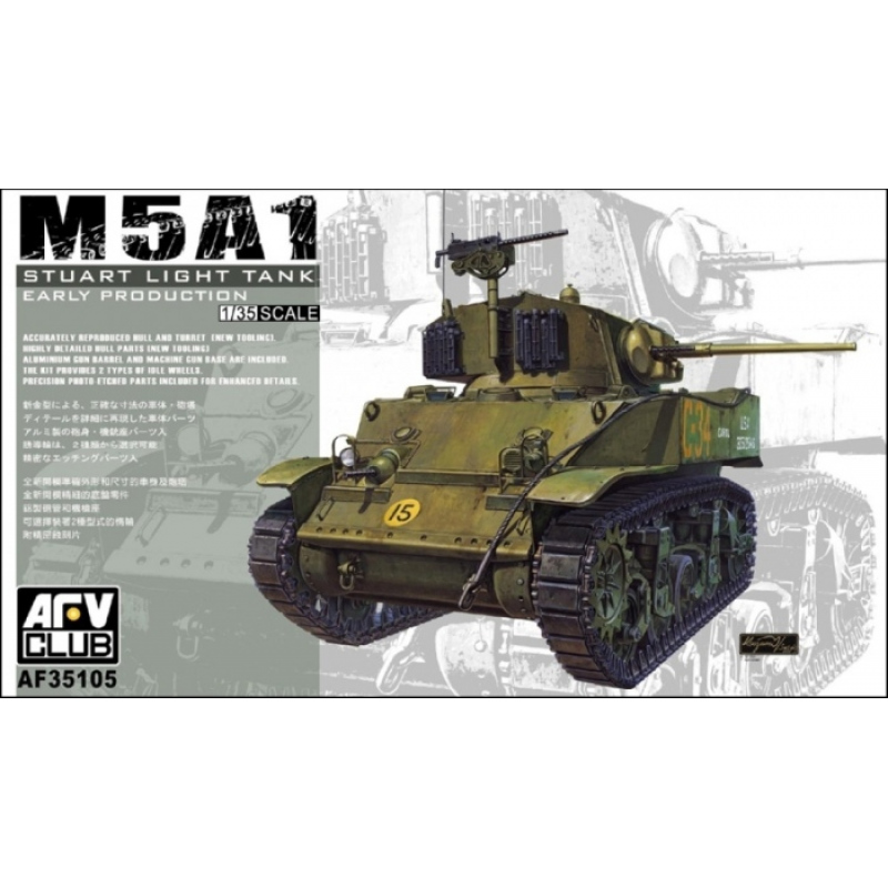 AFV Club AF35105 - 1/35 M5A1 Stuart Light Tank (early Prod.)