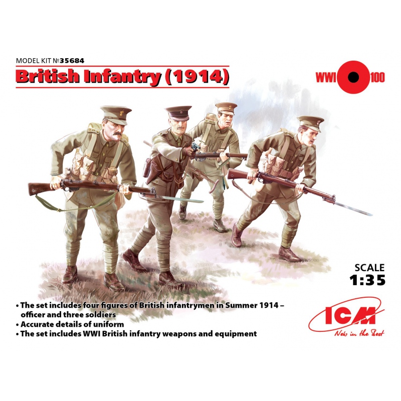 ICM 35684 - 1/35 WWI British Infantry (1914)