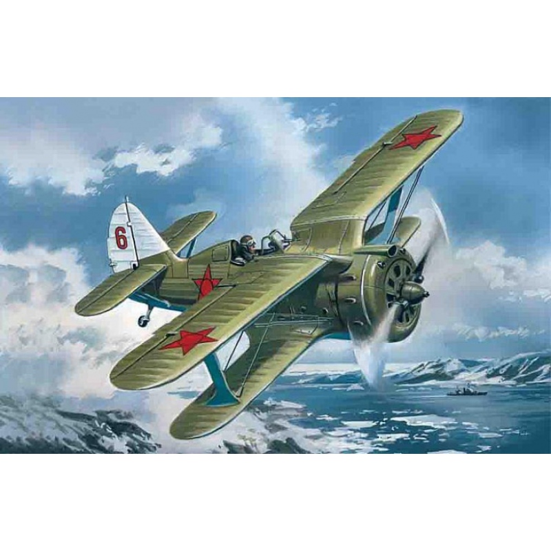ICM 48095 - 1/48 Polikarpov I-153, WWII Soviet Biplane Fighter