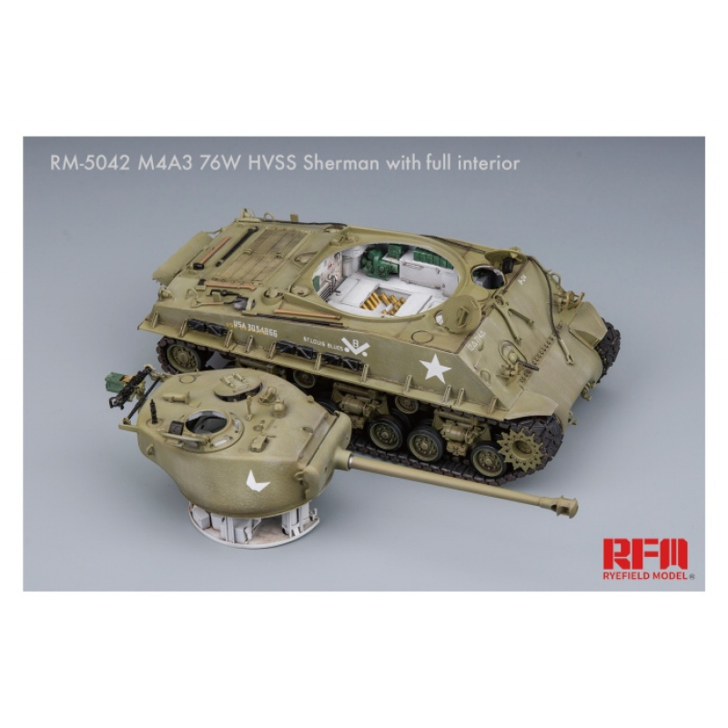 Rye Field Model RM-5042 - 1/35 M4A3 76W HVSS Sherman w. Full Interior