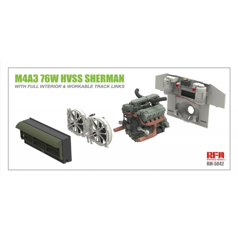 Rye Field Model RM-5042 - 1/35 M4A3 76W HVSS Sherman w. Full Interior