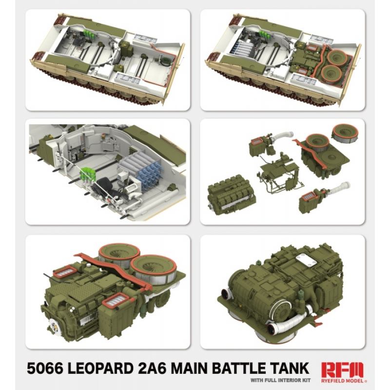 Rye Field Model RM-5066 - 1/35 Leopard 2A6 MBT w. Full Interior