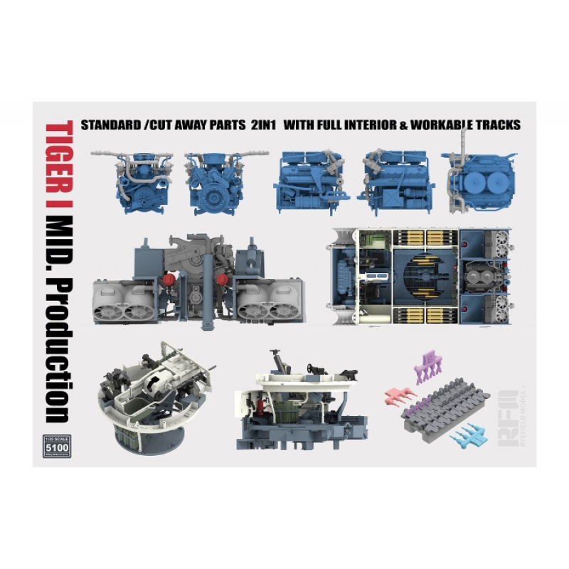 Rye Field Model RM-5100 - 1/35 Tiger I mid Prod. w. Cut Away Parts ...
