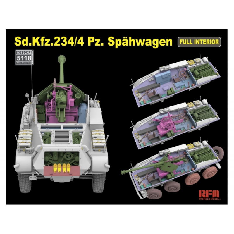 Rye Field Model RM-5118 - 1/35 Sd.Kfz.234/4 Pz.Spähwagen w. Full Interior