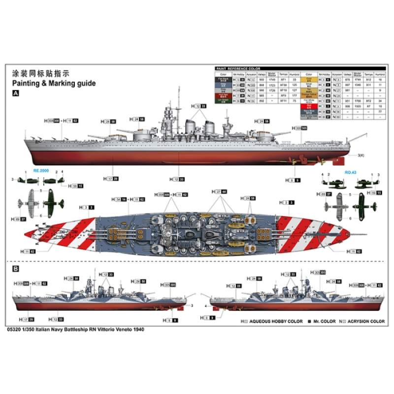 Trumpeter 05320 - 1/350 Italian Navy Battleship RN Vittorio Veneto 1940