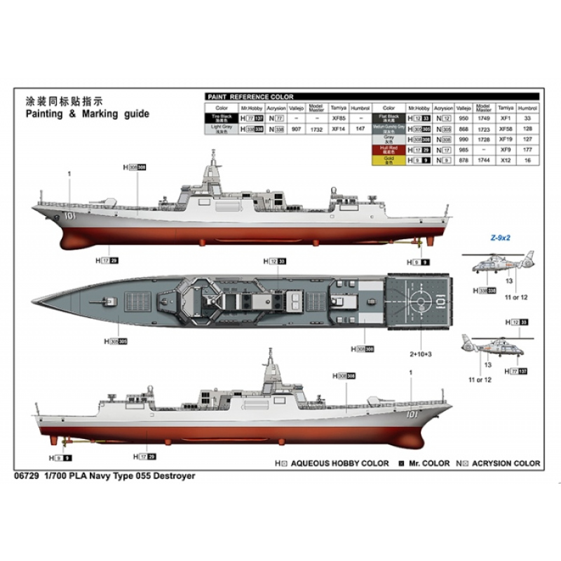 Trumpeter 06729 - 1/700 PLA Navy Type 055 Destroyer