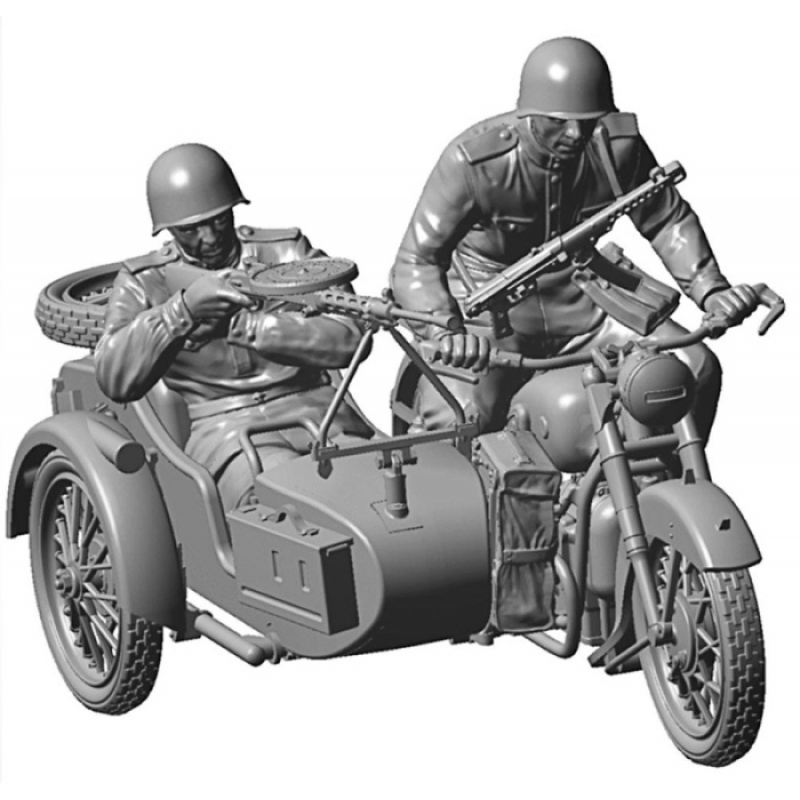 Zvezda 3639 - 1/35 Soviet Motorcycle M-72 w. Sidecar and Crew